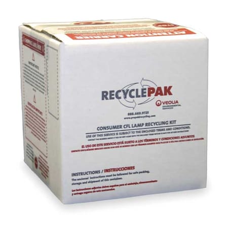 Recyclepak Veolia Lamp Recycling Kit, 6"x6"x6" SUPPLY-123 | Zoro