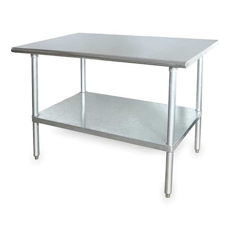 Zoro Select Fixed Work Table, SS, 48" W, 24" D 2KRE7 | Zoro