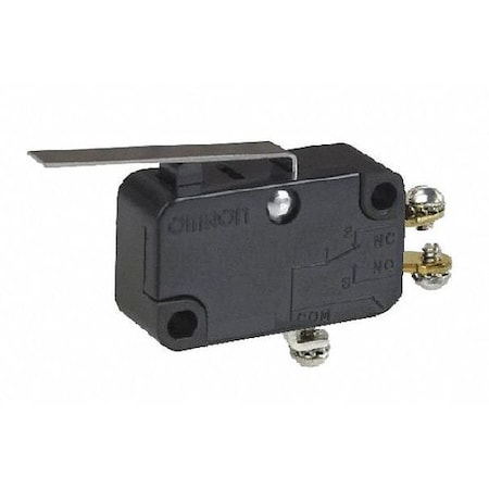 Omron Miniature Snap Action Switch, Hinge, Lever Actuator, SPDT, 10A ...