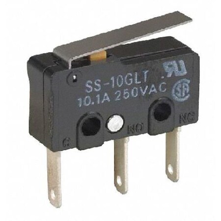 Omron Miniature Snap Action Switch, Hinge, Lever Actuator, SPDT, 10A @ 240V AC Contact Rating SS ...