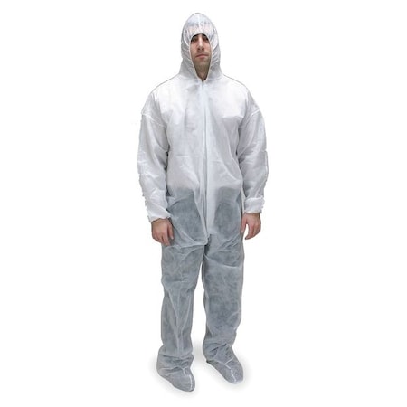 Condor Condor Disposable Coveralls, Hooded, Polypropylene, Zipper ...