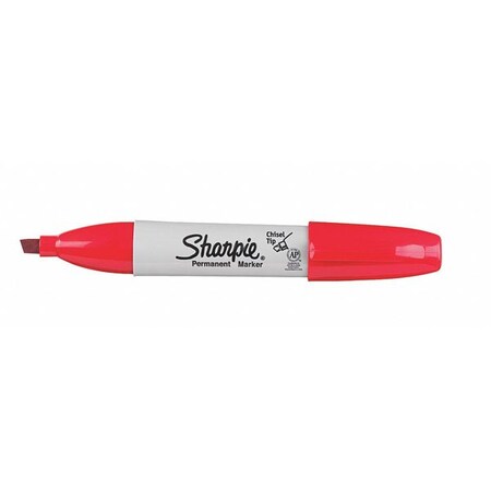 Sharpie Red Permanent Marker, Chisel Tip, 12 PK 38202 | Zoro