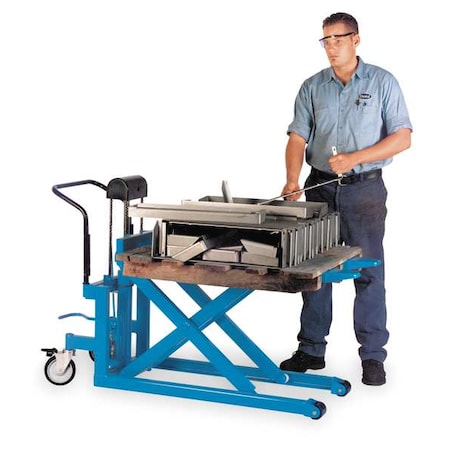 Bishamon Scissor Pallet Lift Cart, 1100 lb. Cap, Steel LVE-50 | Zoro