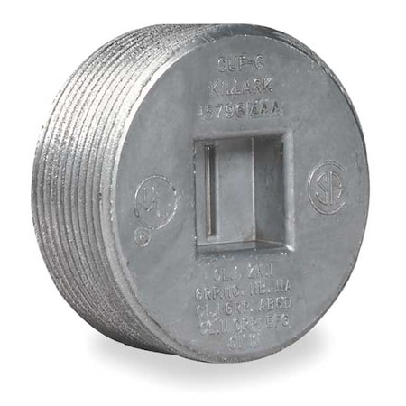 Hubbell Killark Haz Loc Plug, 2 in, Threaded, Copper, Plain, Gray CUP-6 ...