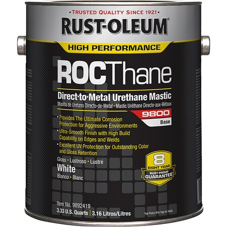 Rust-Oleum 9800 Urethane Mastic,White,1 gal. (9892419) | Zoro