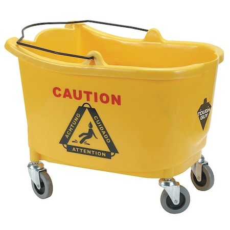 Tough Guy 8-3/4 gal. Rectangular Mop Bucket, 13 15/32 in H, Yellow ...