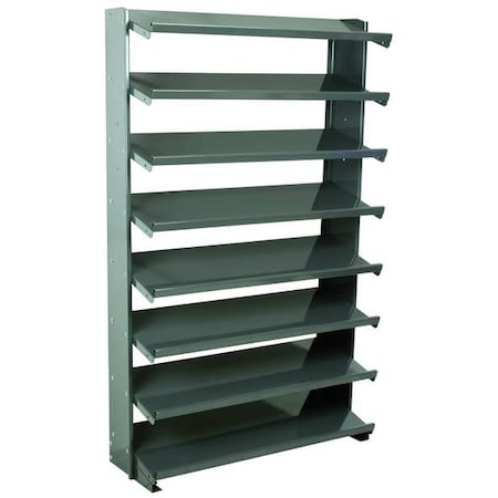 Akro-Mils Steel Pick Rack, 12 in D x 60 in H x 36 in W, 8 Shelves, Gray ...