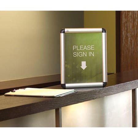 Zoro Select Sign Holder, Wall, 8-1/2x11, Alum, Silver CF8511 | Zoro