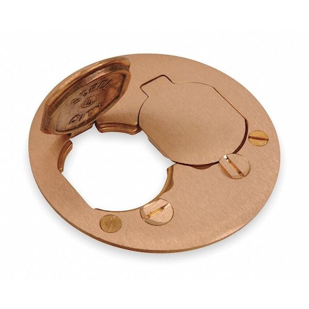 Steel City Floor Box Cover, 2, Round, Brass P 60 DS | Zoro
