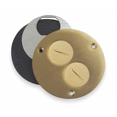 Steel City Floor Box Cover, 2, Round, Brass P 60 DU | Zoro