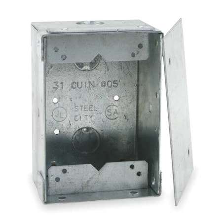 Steel City Electrical Box, 31 cu in, Floor Box Type, 1 Gang, Steel ...