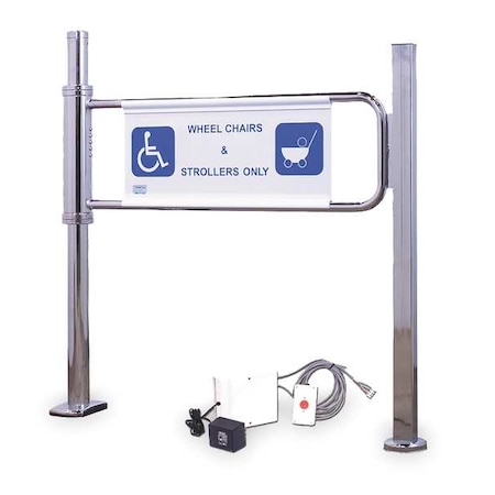 Turnstile Magnetic Locking Right Hand Gate, Brushed, 1-Way 2042-S-ML | Zoro
