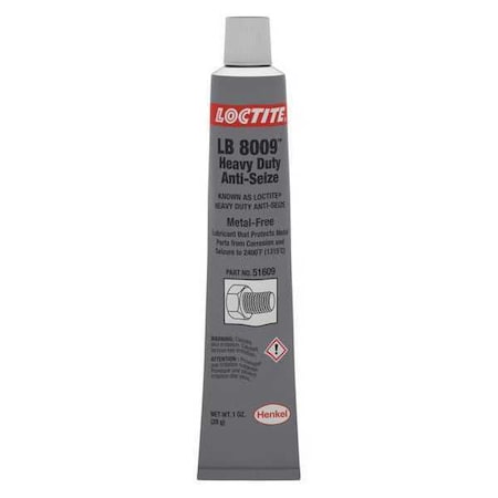 Loctite Anti Seize Compound, Metal-Free, 1 oz Tube LB 8009 234353 | Zoro