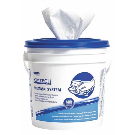Kimtech Dry Wipe Roll, White, Bucket, Hydroknit, 60 Wipes, 12 in x 12 1 ...