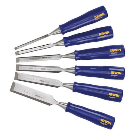 IRWIN MARPLES Wood Chisel Set,6 PC,1/4 To 1 In Tip (M444SB6N) | Zoro