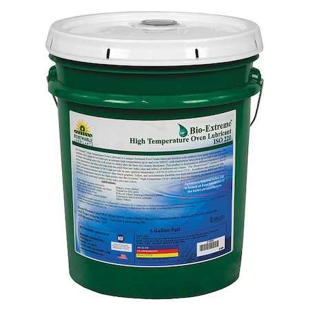 Renewable Lubricants Oven Lubricant, 5 gal, Pail, Vegetable Oil, White ...