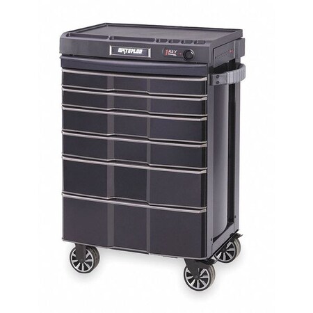 Waterloo Rolling Cabinet, 6 Drawer, Black Pearl, Steel, 27" W x 21" D x ...