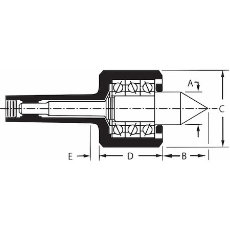 Riten Spring Loaded Live Center, 4MT, Standard 17104 | Zoro
