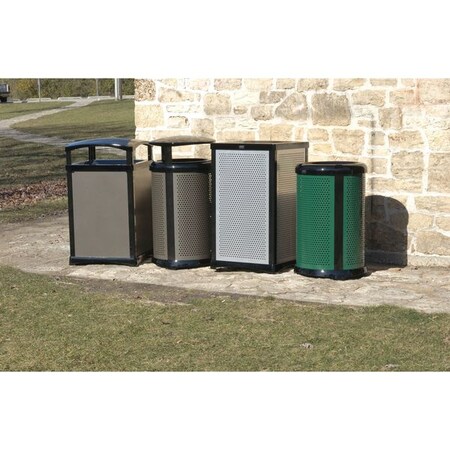 Rubbermaid Commercial 35 gal. Square Trash Can, Green, None, Plastic ...