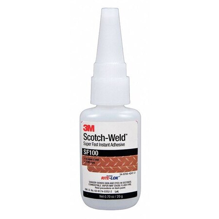 3M Instant Adhesive, clear, Bottle SF100-20 | Zoro