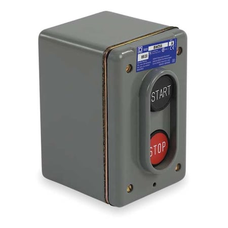 Square D Push Buttn Cntrol Station, 2NO, Start/Stop 9001BW255 | Zoro
