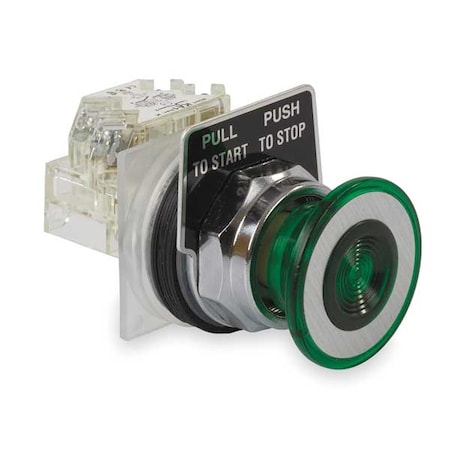 Schneider Electric Mushroom Head Push Button, 30 mm, SPDT, Green ...