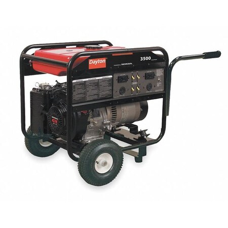 Dayton Portable Generator, Gasoline, 3500 Rated, 6380 Surge, Recoil ...