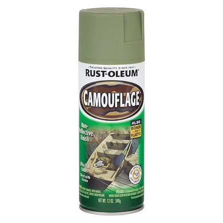 Rust-Oleum Spray Paint, Army Green, Flat, 12 oz. 1920830 | Zoro