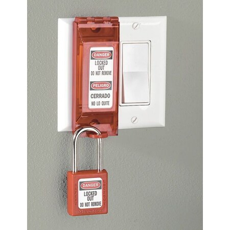 Master Lock Wall Switch Lockout, For Paddle/Toggle Switch Type, 5/16 in ...