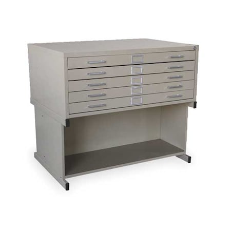 Zoro Select Flat File Cabinet Base, Open Base, Putty 2CLE4 | Zoro
