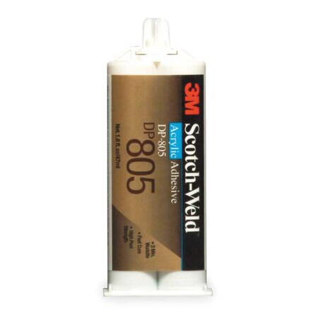 3M Acrylic Adhesive, DP805 Series, Pale Yellow, Cartridge, 12 PK, 1:1 ...