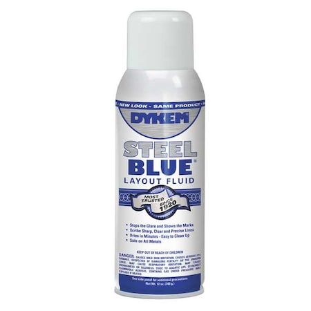 Dykem Dykem Steel Blue, Layout Fluid, Aerosol Can, 12 oz 80000 | Zoro