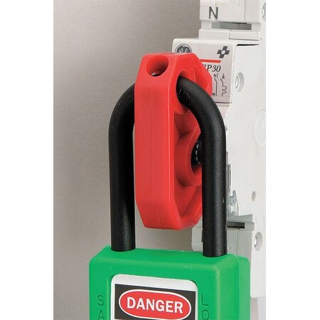 Master Lock ISO-DIN Univ Lockout Device, Plastic, Red S2393 | Zoro
