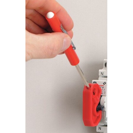 Master Lock ISO-DIN Univ Lockout Device, Plastic, Red S2393 | Zoro
