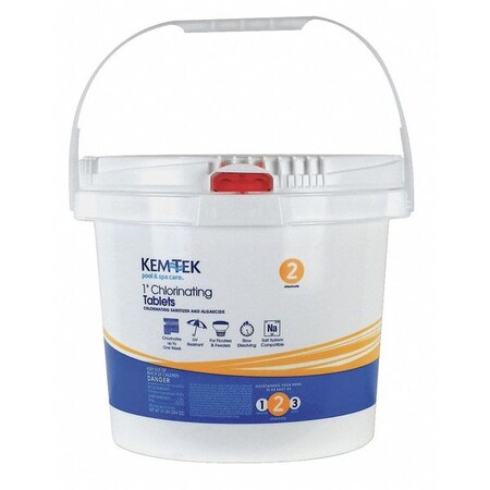 Kem Tek Chlorine 1 In. Tablets, Pool 26439047463 | Zoro