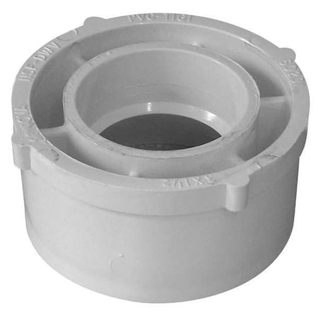 Zoro Select PVC Reducing Bushing, Sewer Spigot x Hub, 3 in x 1 1/2 in ...