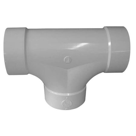 Zoro Select 4" Hub PVC Two Way Sewer Cleanout Tee 41644 | Zoro