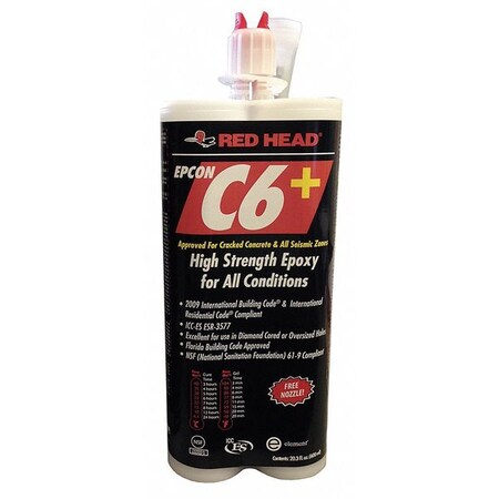 Red Head Epoxy Adhesive, Gray, 20oz., Concrete C6P-20 | Zoro