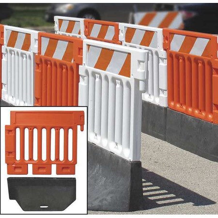 Zoro Select Crowd/Traffic Control Barricade, White CSP-SW38-W | Zoro