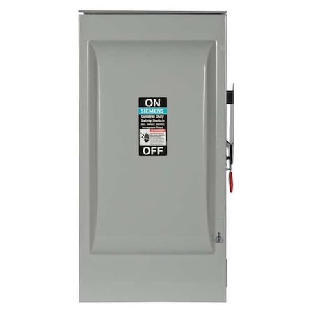 Siemens Fusible Safety Switch, General Duty, 240V AC, 2PST, NEMA 3R ...