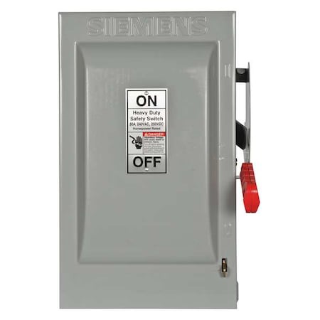 Siemens Fusible, Safety Switch, Heavy Duty, 240 V, 2PST HF222N | Zoro