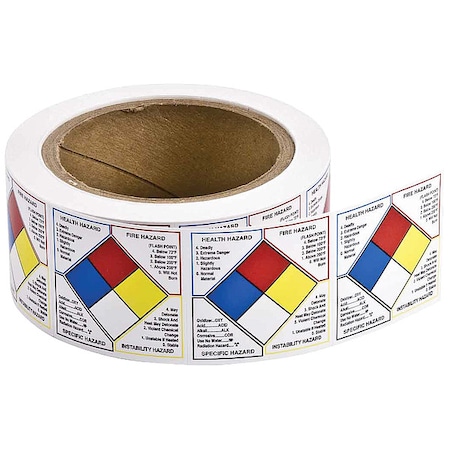 Brady Label, Health Hazard Fire Hazard Specific Hazard, Paper, 2 in W ...