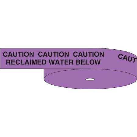 Zoro Select Underground Marking Tape, Caution Buried Reclaimed Water ...