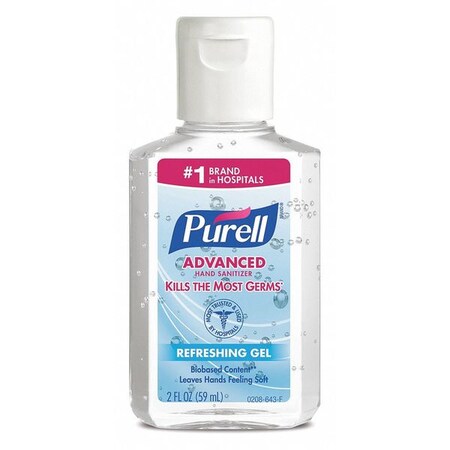 Purell Hand Sanitizer Biobased Gel, 2oz Portable Bottle, PK24 0208-24 ...