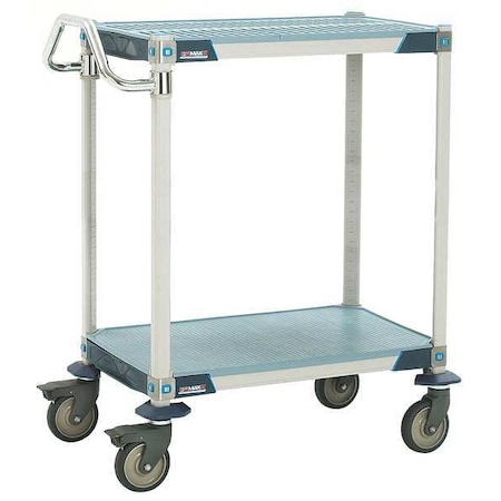Metro Utility Cart with Antimicrobial Perforated Flush Plastic Shelves ...