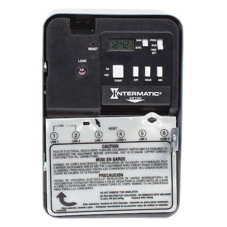 Intermatic Electronic Timer, 24 hr/7 Days, SPST EH10 | Zoro