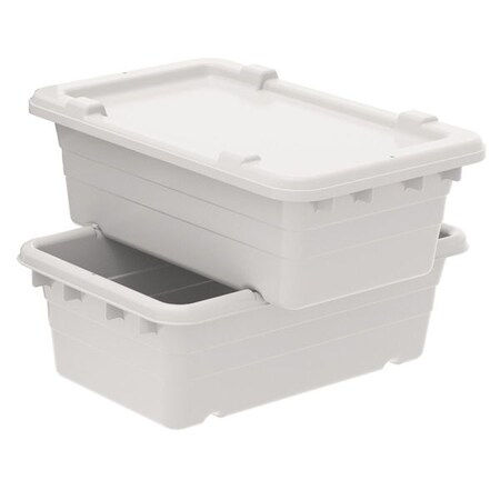 Akro-Mils Cross Stacking Container, natural, Polyethylene, 9.7 gal ...