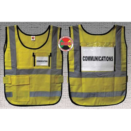 Disaster Management Systems Safety Vest, Yellow, Nylon DMS-05833 | Zoro