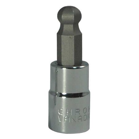 WESTWARD 1/4 in Drive, Ball Hex, Socket Bit, 6mm Tip, 1 3/8 in - 20XA14