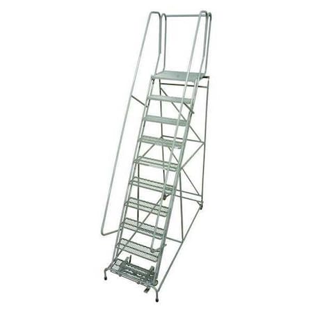 Cotterman 130 in H Steel Rolling Ladder, 10 Steps, 450 lb Load Capacity ...